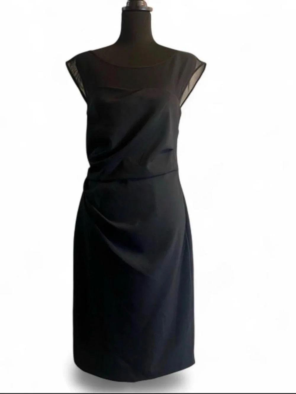 Vera Wang | Dresses | Vera Wang Black Sheath Dress With Illusion Yoke ...